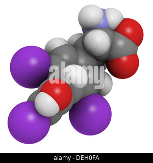 Chemical structure of a triiodothyronine (T3) molecule, thyroid hormone ...