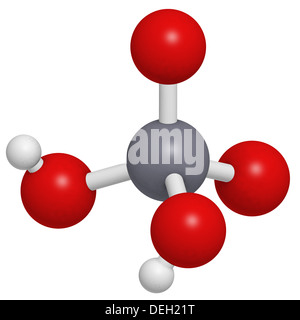 Chromic acid (H2CrO4) molecule, chemical structure. Highly corrosive ...