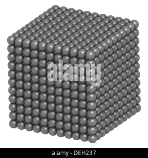 Chromium (Cr) metal, crystal structure. Atoms are represented as color ...