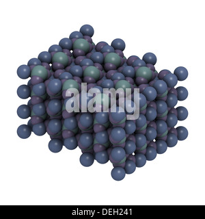 Copper (II) sulfate (CuSO4, cupric sulfate), crystal structure. Bright ...