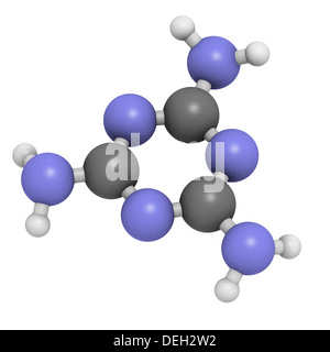 Chemical structure of a melamine molecule. Melamine has been used for ...
