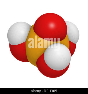 Phosphoric acid (H3PO4) molecule, chemical structure. Used for the ...
