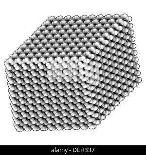 Quartz (a-quartz, SiO2), crystal structure. Atoms are represented as spheres with conventional ...