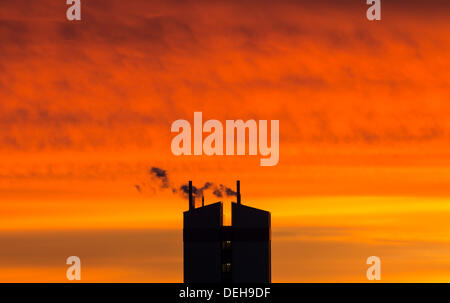Quorn Foods factory fermentation tower at Billingham near Middlesbrough ...