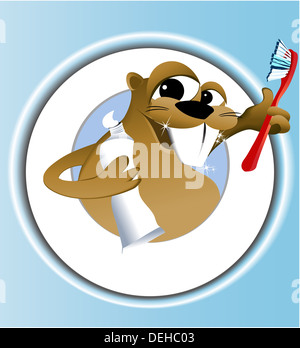 Cartoon beaver dentist with clean teeth. Beaver dentist doctor Stock ...