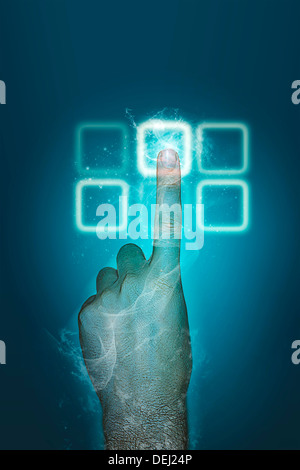 finger pushing keypad button Stock Photo - Alamy