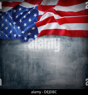 Closeup of American flag on grey background Stock Photo - Alamy
