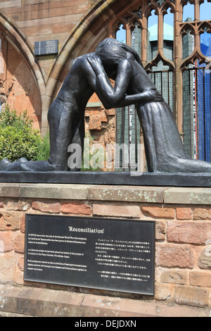 The statue of Reconciliation in Coventry Cathedral ruins, given by ...