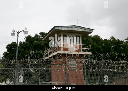 Exterior, signs and security measures at the all male Darrington Unit ...