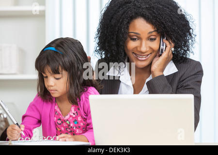 Beautiful smart single mother working woman feeling overwhelmed and ...