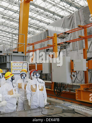 OKUMA, Japan - Japanese Prime Minister Yoshihiko Noda (2nd from R in ...