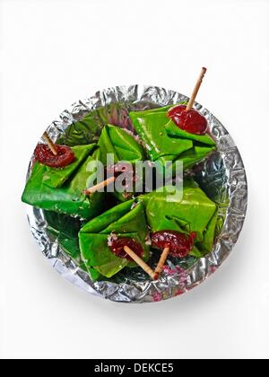 Betel Quid, Gulkand in betel leaves, Paan preparations, Pune Stock ...