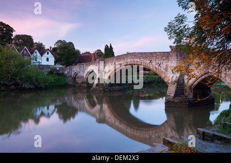 Aylesford Bridge crossing the river Medway, Aylesford, Kent, England ...