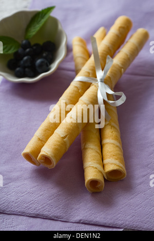 Wafer rolls Stock Photo - Alamy