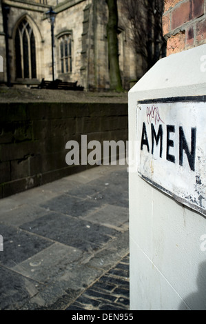 Amen Corner street sign, Newcastle upon Tyne north east England, UK ...