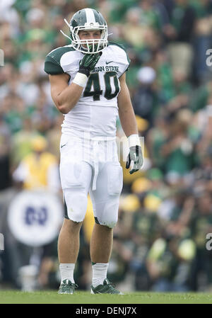 Michigan State linebacker Max Bullough speaks during a press conference ...