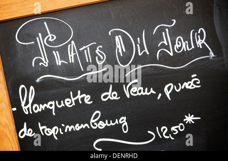 Paris, France, Detail French Menu Sign on Bistro Restaurant Window ...