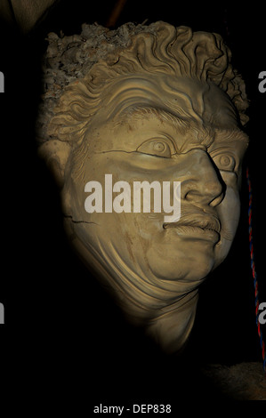 Sculpture of idol of Asura, the demon , for "Durga Puja' festival in ...