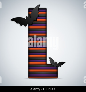 Vector - Halloween Bat Alphabet Letters Stripe Black Orange Purple ...