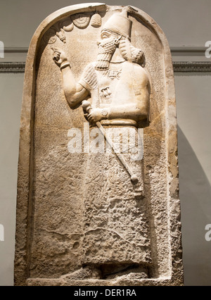 Gypsum stela of the Assyrian King Ashurnasirpal II 883–859 B.C Royal ...