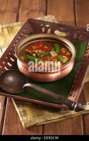 Sambhar. Lentil and vegetable stew South India Stock Photo - Alamy