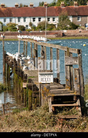 Private jetty sign, Bosham Harbour Stock Photo - Alamy