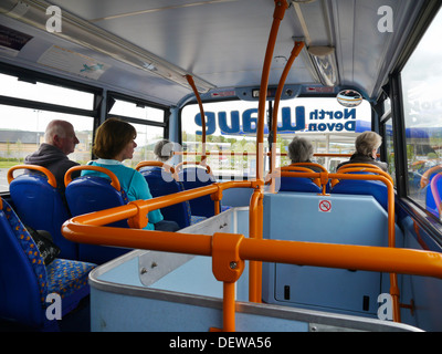 North Devon Wave double decker bus at a bus stop in Barnstaple, Devon ...