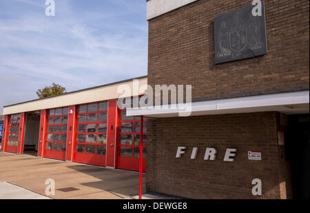 Southend-on-Sea, 24th Sept, 2013. fire station sign. Members of the ...