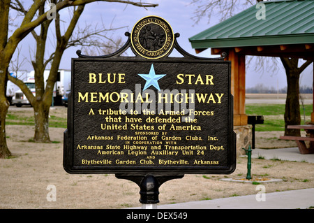 Blue Star Memorial Highway historic tribute Plaque Stock Photo - Alamy