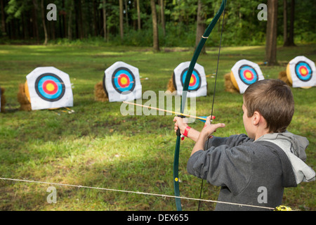 New Boston, Michigan - Boy Scouts learn archery at a weekend gathering ...