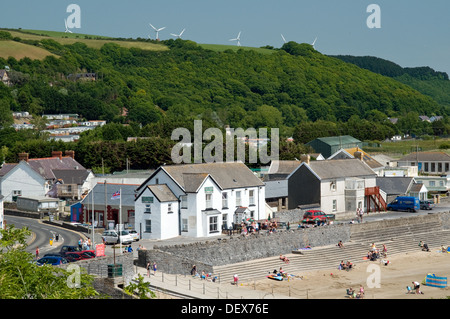 Pendine village and Pendine Sands in Carmarthenshire Stock Photo - Alamy