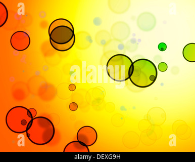 Abstract surreal futuristic circles on sunset sky background Stock ...
