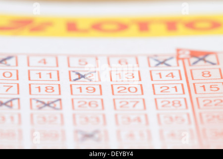 lottery ticket with crossed numbers Stock Photo - Alamy
