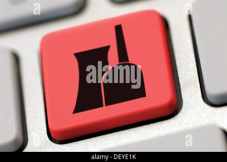 Radioactivity Sign And Nuclear Power Plant Stock Photo - Alamy