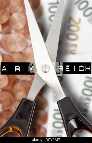 Symbolic image for the social gap, gap between rich and poor Stock ...