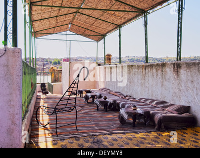Typical Moroccan Roof Terrace in the old medina of Morocco, Africa ...