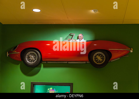 Jimmy Buffett character in sports car over valet window at Jimmy ...