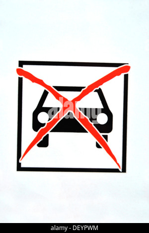 No entry to motor vehicles road sign on white background Stock Photo ...