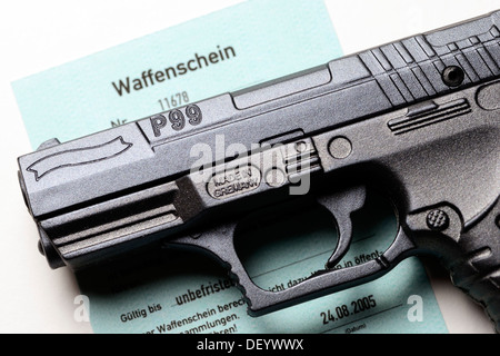 Firearm and firearm license, national weapons register Stock Photo - Alamy