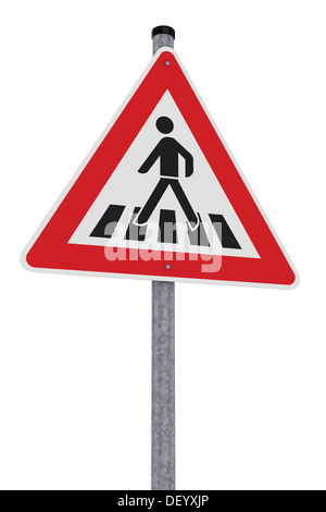 Warning Signs, Pedestrian Zebra Crossing Traffic Sign Stock Photo - Alamy