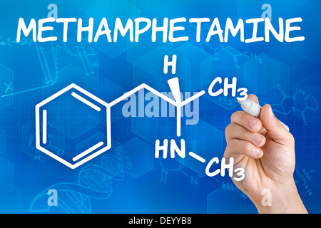 Structural formula of the methamphetamine crystal meth molecule Stock ...