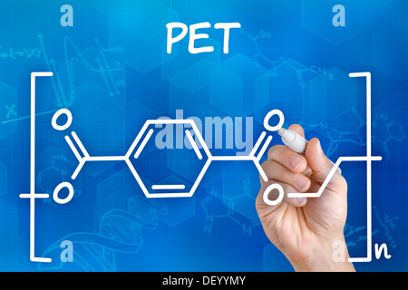 Polyethylene terephthalate or PET Structural chemical formula ...