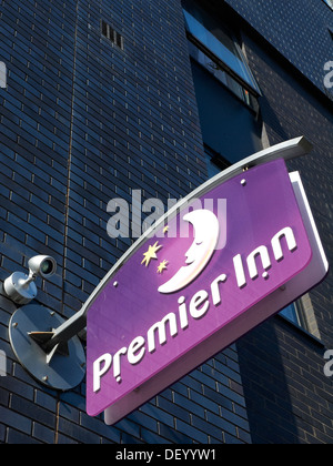 Premier Inn hotel sign Stock Photo - Alamy