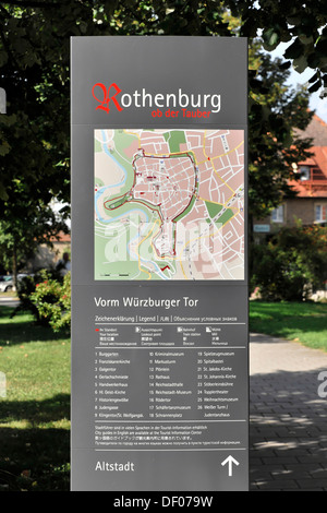 Rothenburg ob der Tauber map. Close up of Rothenburg ob der Taubermap ...