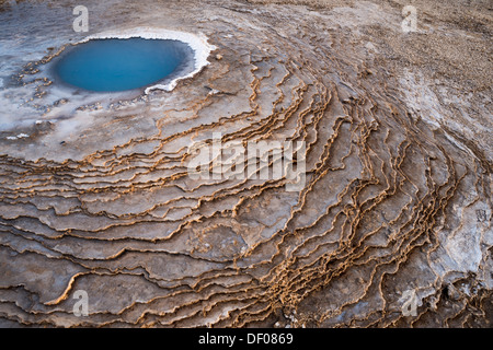 Hot spring, sinter terraces, Hveravellir high-temperature or geothermal ...