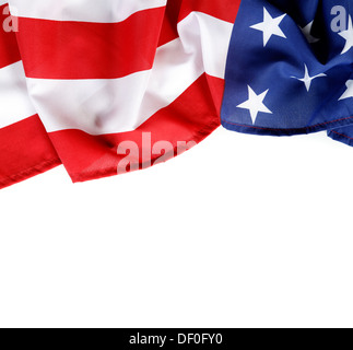 Closeup of American flag on plain background Stock Photo - Alamy