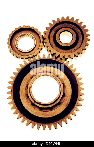 Closeup of steel cogs together Stock Photo - Alamy