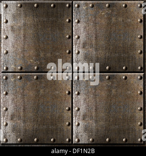 A Rusty Metal Plate Background with Rivets Stock Photo - Alamy