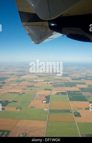 Canada, Manitoba, Winnipeg. Aerial view of rural farmland around the ...