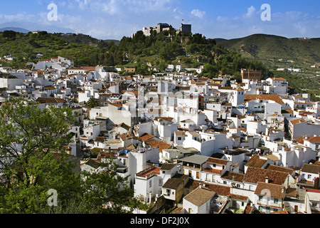 Monda, Malaga Province, Spain. Typical white mountain village with ...